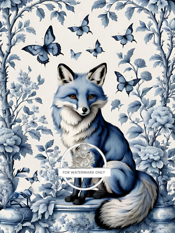 Blue Fox Rice Paper (DC334)- Decoupage Central – Flippin Furniture Shop
