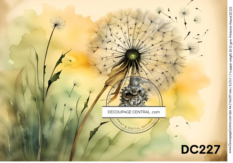 Dandelions Decoupage Paper (DC227)- Decoupage Central – Flippin ...