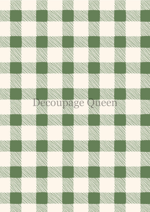 Green Checks Rice Paper - Decoupage Queen – Flippin Furniture Shop