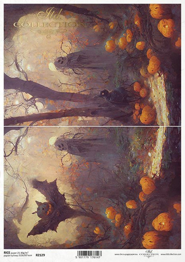 Spooky Scarecrow & Bat (2129) Rice Paper- ITD Collection – Flippin ...