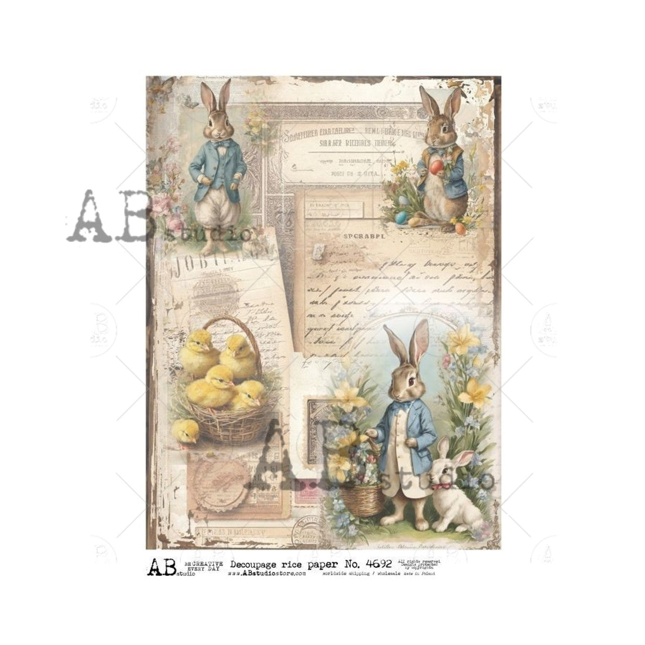 Easter Ephemera (#4692) Rice Paper- AB Studios – Flippin Furniture Shop