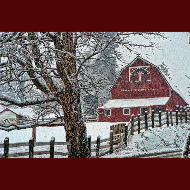 Red Christmas Barn Decoupage Tissue - Deborah Bucher Designs – Flippin ...